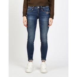 Skinny-fit-Jeans Gang "94NELE", Damen, Gr. 26, N-Gr, basic cross hatch, Denim/Jeans, Obermaterial: 93% Baumwolle, 5% Polyester, 2% Elasthan, skinny fit lang, Jeans 5-Pocket-Jeans, mit Rundpasse und seitlichen Dreieckseinsätzen f. e. tolle Silhouette
