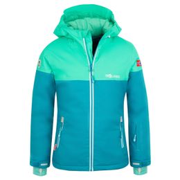 Winterjacke Trollkids "GIRLS HALLINGDAL JACKET", Mädchen, Gr. 176, blau (light petrol, schwarz mint, weiß), Obermaterial: 100% Polyester. Futter: 100% Polyamid. Wattierung: 100% Polyester, Jacken
