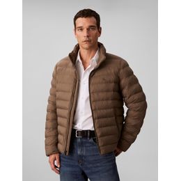 Steppjacke Calvin Klein Jeans "LS NYLN MD WT HDD F", Herren, Gr. L, braun (morel), Web, Obermaterial: 100% Polyamid, unifarben, regular fit h&uuml;ftlang, Rundhals, eingesetzt gerader Abschluss, Jacken Steppjacke, Regular fit mit Kapuze im Kragen