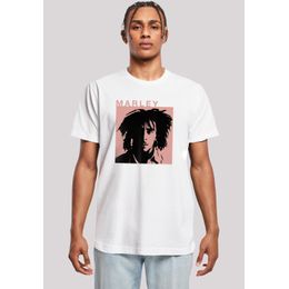 T-Shirt F4NT4STIC "Bob Marley Reggae Music by Rock Off", Herren, Gr. 4XL, weiß, Obermaterial: 100% Baumwolle, regular fit, Rundhals, ohne Bündchen, Shirts, Premium Qualität, Musik
