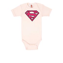 Body logoshirt "DC - Superman Logo (Pink)", Jungen, Gr. 86/92, EURO-Gr&ouml;&szlig;en, rosa (hellrosa), 100% Baumwolle, bedruckt, kurz, Bodys Body, mit coolem Print