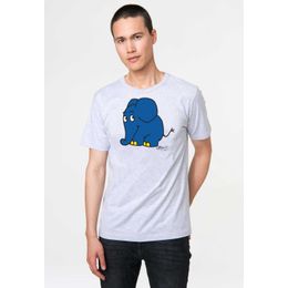 T-Shirt logoshirt "Sendung mit der Maus - Elefant", Damen, Gr. M, grau (grau, meliert), 95% Baumwolle, 5% Viskose, unifarben, normal, Rundhals, Shirts T-Shirt, mit coolem Print
