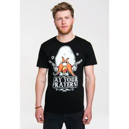 T-Shirt logoshirt "Looney Tunes", Damen, Gr. S, schwarz, 100% Baumwolle, bedruckt, normal, Rundhals, Shirts T-Shirt, mit l&auml;ssigem Print