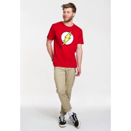 T-Shirt logoshirt "Der Rote Blitz Logo - DC - Flash", Herren, Gr. XXL, rot, 100% Baumwolle, bedruckt, normal, Rundhals, Shirts T-Shirt, mit coolem Frontdruck