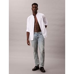 Slim-fit-Jeans Calvin Klein Jeans "SLIM TAPER JEANS", Herren, Gr. 32, Länge 34, rot (tatterot mirage), Denim/Jeans, Obermaterial: 98% Baumwolle, 2% Elasthan, slim fit lang, Jeans, Slim fit