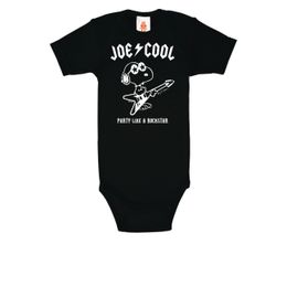 Body logoshirt, Jungen, Gr. 62/68, EURO-Gr&ouml;&szlig;en, schwarz, 100% Baumwolle, bedruckt, normal, Rundhals, Bodys Body, im rockigen Snoopy-Design