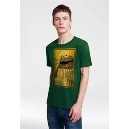 T-Shirt logoshirt "Sesamstraße - Krümelmonster Baking Bread", Herren, Gr. L, grün (dunkelgrün), 100% Baumwolle, unifarben, normal, Rundhals, Shirts, mit coolem Print
