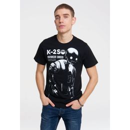 T-Shirt logoshirt "Star Wars - K-2SO", Herren, Gr. XS, schwarz, 100% Baumwolle, bedruckt, normal, Rundhals, Shirts T-Shirt, mit tollem Star Wars-Frontdruck
