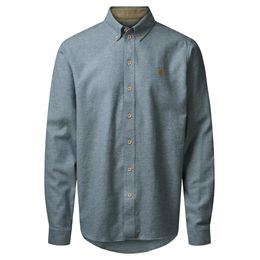 Langarmhemd MCS "MCS Shirt Adam", Herren, Gr. L, Normalgrößen, ensign melange, Obermaterial: 100% Baumwolle, Hemden