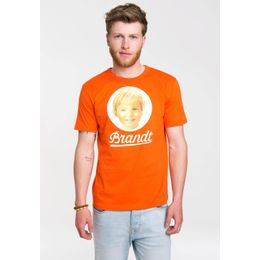 T-Shirt logoshirt "Brandt Zwieback", Herren, Gr. L, orange, 100% Baumwolle, bedruckt, mehrfarbig, normal, Rundhals, Shirts, mit Retro-Aufdruck