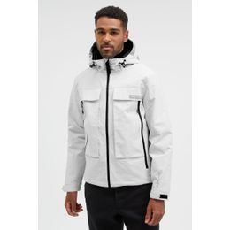 Outdoorjacke CAMP DAVID, Herren, Gr. 4XL, ash, Web, Material: 100% Polyamid, Futter: 100% Polyester, Wattierung: 100% Polyester, bedruckt, bestickt, regular fit normal, eingesetzt, Jacken Outdoorjacke, mit l&auml;ngerer R&uuml;ckenpartie