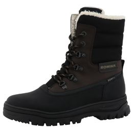 Romika Damen Winterstiefel, Gr. 40schwarz, mokka, Lederimitat, Textil, Schuhe, Winterstiefel, Outdoorschuh mit ROMITEX-Membran