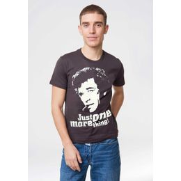 T-Shirt logoshirt "Columbo - Just One More Thing", Herren, Gr. L, grau (dunkelgrau), 100% Baumwolle, bedruckt, normal, Rundhals, Shirts, mit coolem Print