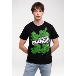 T-Shirt logoshirt "Ninja Turtles - Turtle Power", Herren, Gr. XXL, schwarz, 100% Baumwolle, bedruckt, normal, Rundhals, Shirts T-Shirt, mit lizenziertem Print