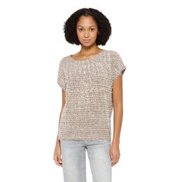 Kurzarmshirt Betty Barclay "Damen Feinstrickpullover mit Lurexfaden", Damen, Gr. 36, beige (taupe, beige), Obermaterial: 35% Polyester, 35% Baumwolle, 20% Polyacryl, 10% Metall., figurumspielend normal, U-Boot-Ausschnitt, Shirts