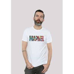 T-Shirt F4NT4STIC "Marvel Avengers Logo", Herren, Gr. 5XL, weiß, Obermaterial: 100% Baumwolle, regular fit, Rundhals, ohne Bündchen, Shirts, Herren,Premium Merch,Regular-Fit,Basic,Logo Print