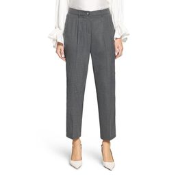 Stoffhose Betty Barclay "Damen Casual-Hose mit Bügelfalte", Damen, Gr. 44, Normalgrößen, grau (mausgrau), Obermaterial: 63% Polyester, 35% Viskose, 2% Elasthan., Basic, relaxed fit 7/8-Länge, Hosen
