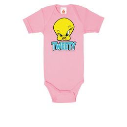 Body logoshirt, Jungen, Gr. 74/80, EURO-Gr&ouml;&szlig;en, pink, 100% Baumwolle, bedruckt, kurz, Rundhals, Bodys Body, mit s&uuml;&szlig;em Tweety-Aufdruck
