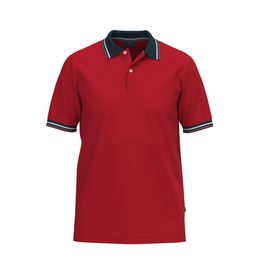 Poloshirt OLYMP "Casual", Herren, Gr. L, rot, Piqué, Obermaterial: 100% Baumwolle, Shirts, farbliche Kontrast-Details