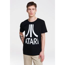 T-Shirt logoshirt "Atari Logo", Herren, Gr. L, schwarz, 100% Baumwolle, bedruckt, normal, Rundhals, Shirts T-Shirt, mit Atari-Logo