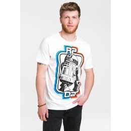 T-Shirt logoshirt "R2D2 - Krieg der Sterne", Damen, Gr. L, wei&szlig;, 100% Baumwolle, bedruckt, normal, Rundhals, Shirts T-Shirt, mit auff&auml;lligem Print