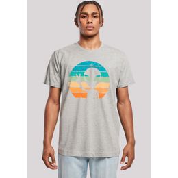T-Shirt F4NT4STIC "Alien Piece Sonnenuntergang", Herren, Gr. 5XL, grau (erdgrau), Obermaterial: 100% Baumwolle, regular fit, Rundhals, ohne Bündchen, Shirts, Premium Qualität