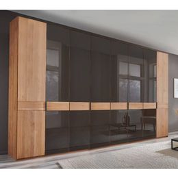 Pharao24.de Schlafzimmerschrank Drehtürenschrank in Dunkelbraun und Erlefarben