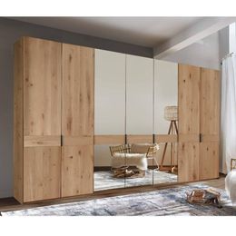 Pharao24.de Drehtürenschrank Spiegelschrank mit Massivholz Türen und Metallgriffen