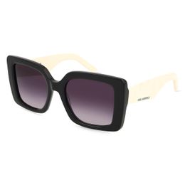 K by KARL LAGERFELD Karl Lagerfeld KL6203S | Damen-Sonnenbrille | Fassung: Vollrand, Eckig, Acetat, Schwarz Wei&szlig; | Glasfarbe: Grau Verlaufend