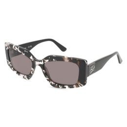 K by KARL LAGERFELD Karl Lagerfeld KL6206S | Damen-Sonnenbrille | Fassung: Vollrand, Eckig, Acetat, Schwarz | Glasfarbe: Grau