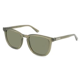 Calvin Klein CK25536S | Herren-Sonnenbrille | Fassung: Vollrand, Quadratisch, Kunststoff, Khaki Transparent | Glasfarbe: Grün
