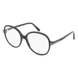 Tom Ford FT6090-B Brille Damen | Fassung: Vollrand, Rund, Schwarz Glänzend