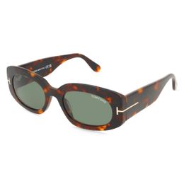 Tom Ford FT1187 CIELLE | Damen-Sonnenbrille | Fassung: Vollrand, Oval, Acetat, Havanna Dunkel | Glasfarbe: Grün