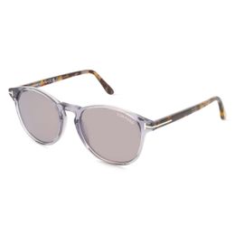 Tom Ford FT1097 LEWIS | Herren-Sonnenbrille | Fassung: Vollrand, Rund, Acetat, Grau | Glasfarbe: Grau Verlaufend