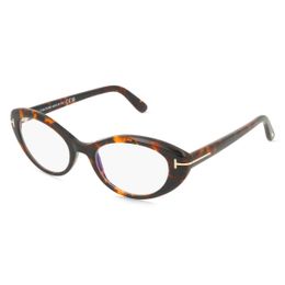 Tom Ford FT6092-B Brille Damen | Fassung: Vollrand, Oval, Havanna Dunkel
