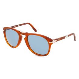 Persol PO0714SM Steve McQueen | Herren-Sonnenbrille | Fassung: Vollrand, Pilot, Acetat, Havanna Hell | Glasfarbe: Blau