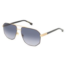 BOSS 1832/S | Herren-Sonnenbrille | Fassung: Vollrand, Quadratisch, Edelstahl, Gold Matt | Glasfarbe: Grau