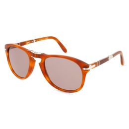 Persol PO0714SM Steve McQueen | Herren-Sonnenbrille | Fassung: Vollrand, Pilot, Acetat, Orange Dunkel | Glasfarbe: Violett