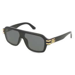 Dolce & Gabbana Dolce&Gabbana DG4507 | Herren-Sonnenbrille | Fassung: Vollrand, Pilot, Acetat, Schwarz | Glasfarbe: Grau
