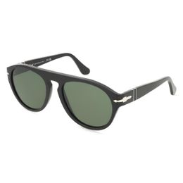 Persol PO3370S | Unisex-Sonnenbrille | Fassung: Vollrand, Pilot, Acetat, Schwarz | Glasfarbe: Gr&uuml;n