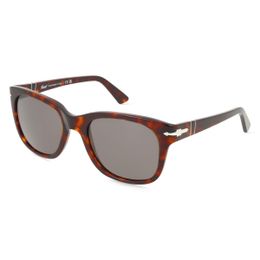 Persol PO3372S | Unisex-Sonnenbrille | Fassung: Vollrand, Quadratisch, Acetat, Havanna | Glasfarbe: Grau