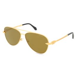 Versace VE2283 | Herren-Sonnenbrille | Fassung: Vollrand, Pilot, Metall, Gold | Glasfarbe: Braun Spiegel Gold