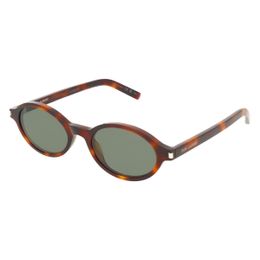 SAINT LAURENT SL 751 JEANNE | Damen-Sonnenbrille | Fassung: Vollrand, Rund, Acetat, Havanna | Glasfarbe: Grau
