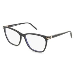 Tom Ford FT5989-B Brille Damen | Fassung: Vollrand, Quadratisch, Schwarz Gl&auml;nzend