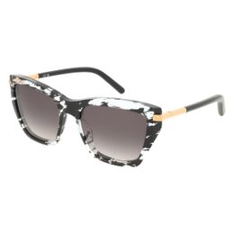 Furla SFU983 | Damen-Sonnenbrille | Fassung: Vollrand, Butterfly, Kunststoff, Schwarz Kristall | Glasfarbe: Grau Verlaufend