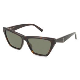 SAINT LAURENT SL M103 | Unisex-Sonnenbrille | Fassung: Vollrand, Butterfly, Kunststoff, Havanna | Glasfarbe: Grau