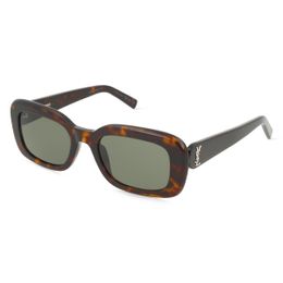 SAINT LAURENT SL M130 | Damen-Sonnenbrille | Fassung: Vollrand, Quadratisch, Acetat, Havanna | Glasfarbe: Grau