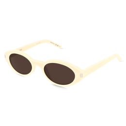 SAINT LAURENT SL 567 | Damen-Sonnenbrille | Fassung: Vollrand, Oval, Acetat, Weiß | Glasfarbe: Grau