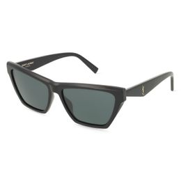 SAINT LAURENT SL M103 | Unisex-Sonnenbrille | Fassung: Vollrand, Butterfly, Kunststoff, Schwarz | Glasfarbe: Grau