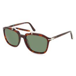 Persol PO0203S | Unisex-Sonnenbrille | Fassung: Vollrand, Quadratisch, Acetat, Havanna | Glasfarbe: Gr&uuml;n